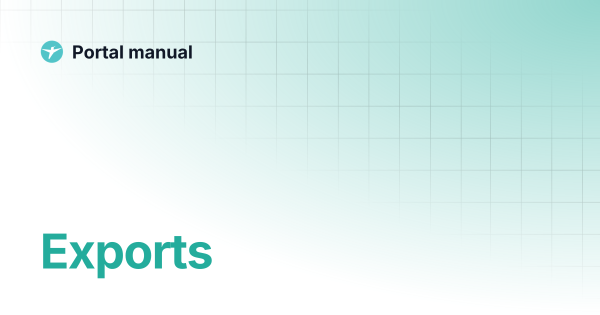 Exports | Portal manual